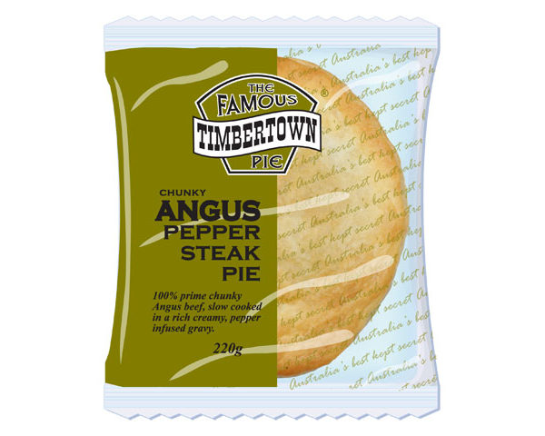 Timbertown Pies | Angus Chunky Steak & Pepper Pie 220g